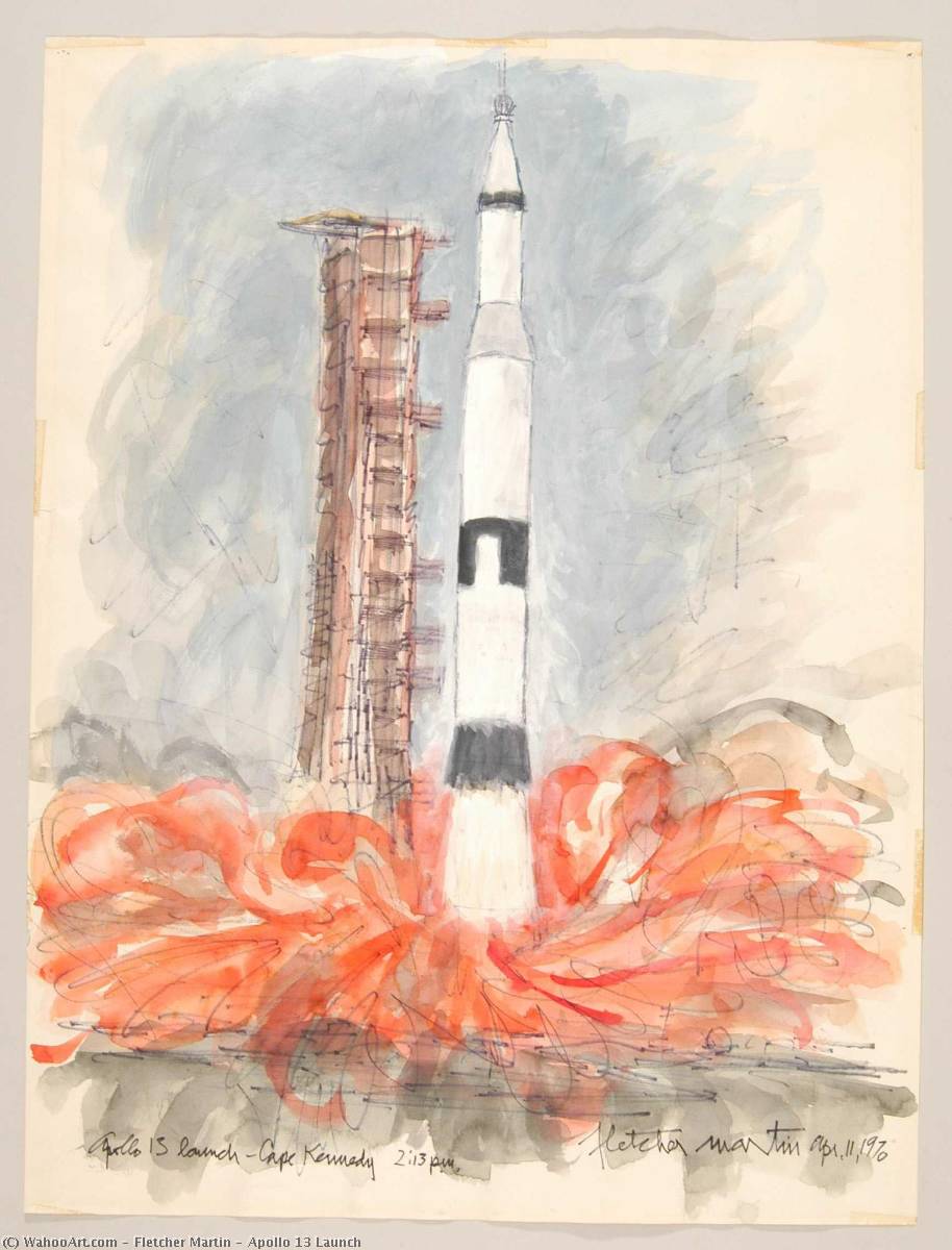 Apollo 13 Launch, 1970 по Fletcher Martin Fletcher Martin | ArtsDot.com